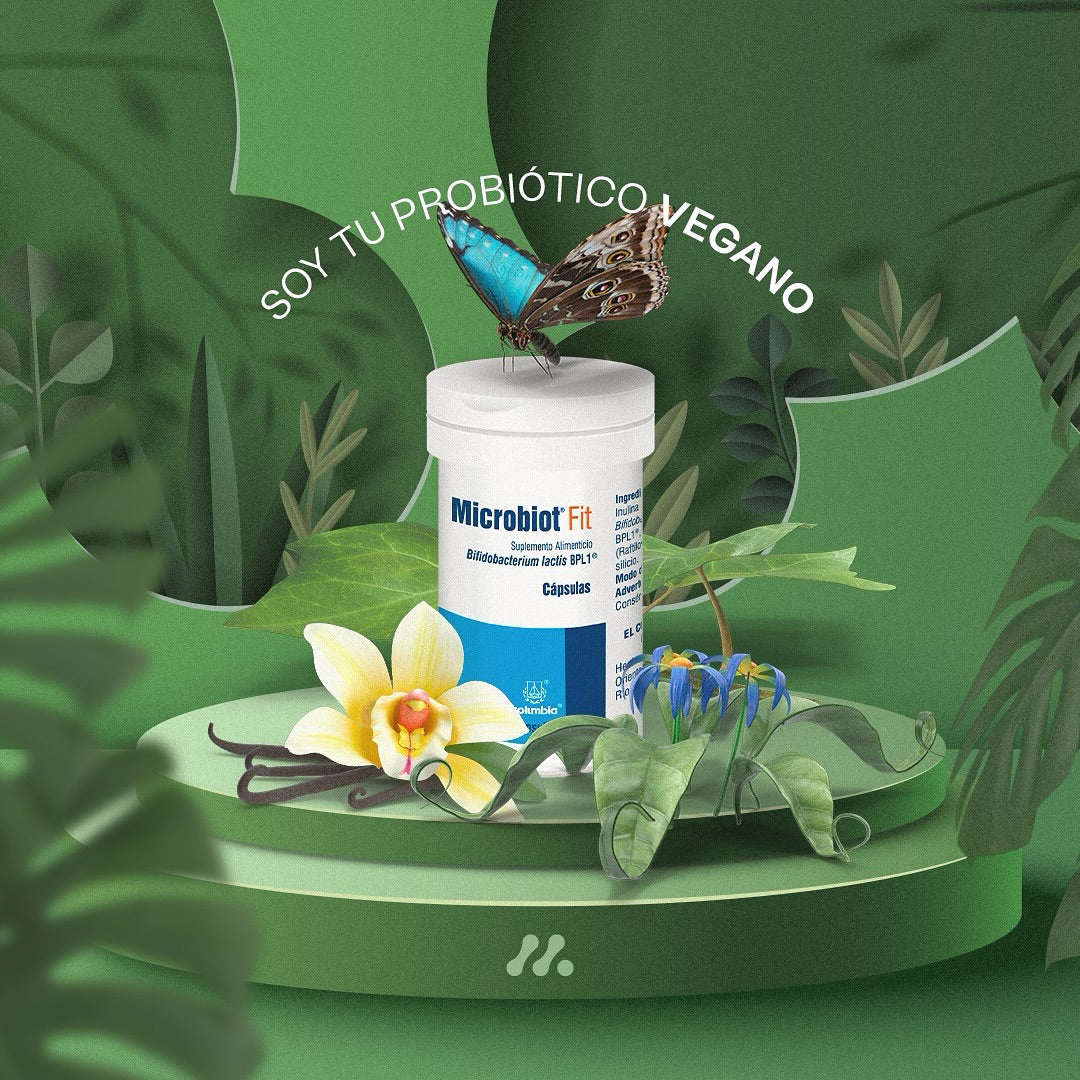 Microbiot Fit Probióticos + Fibra, 30 tabletas masticables – Wellu