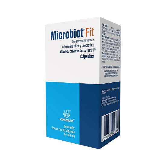 Microbiot Fit Probiótico 180mg, 30 cápsulas (Bifidobacterium + Lactoba ...
