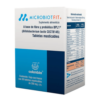 Microbiot Fit Probióticos + Fibra, 30 tabletas masticables – Wellu